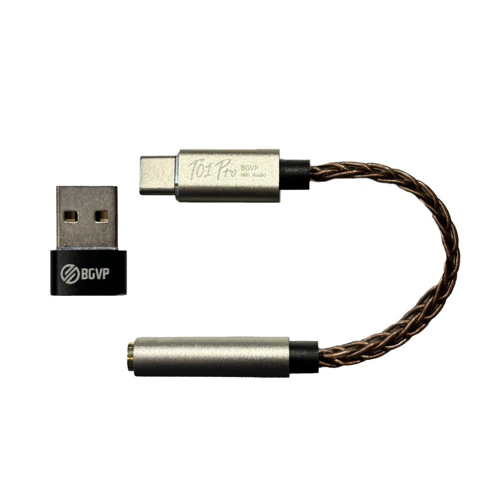 BGVP T01 Pro Portable USB-C DAC / Headphone Amp with USB-C to USB-A Ad ...